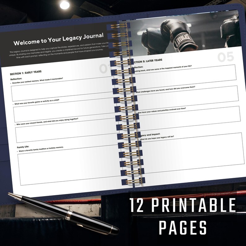 Legacy Journal Template Family History Keepsake Customizable Memory ...