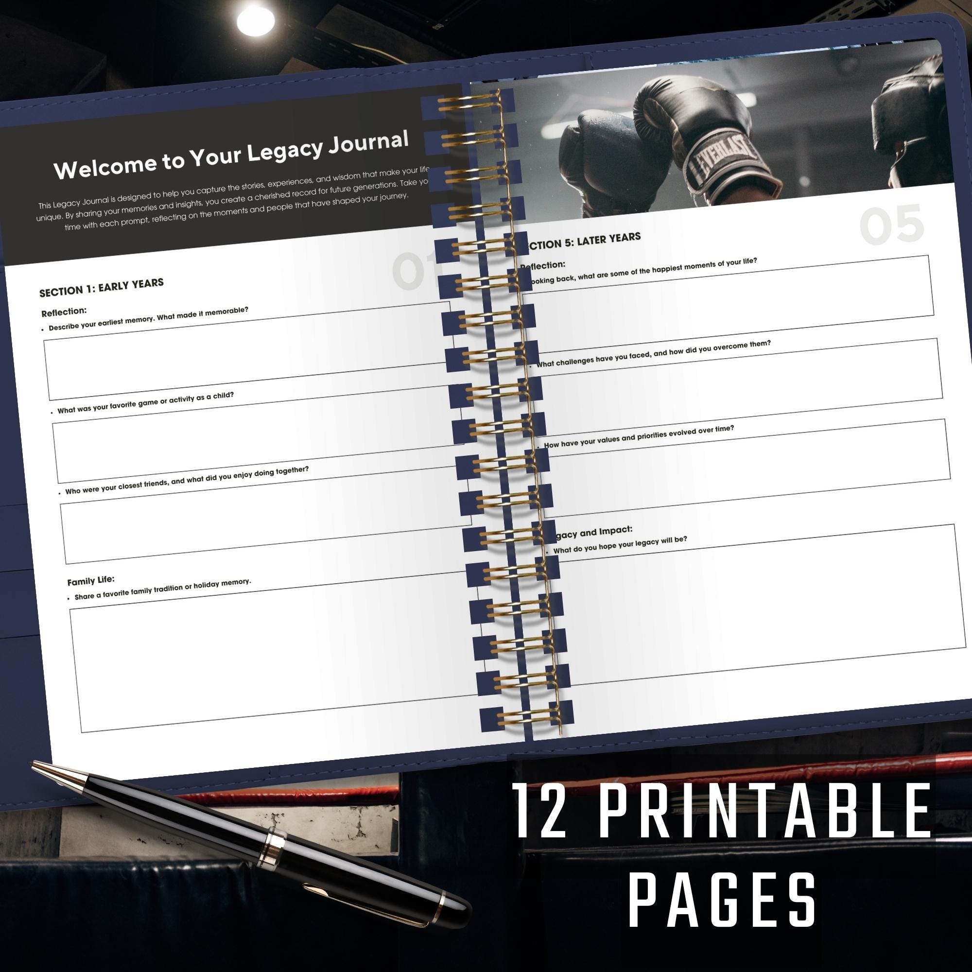 Legacy Journal Template Family History Keepsake Customizable Memory ...