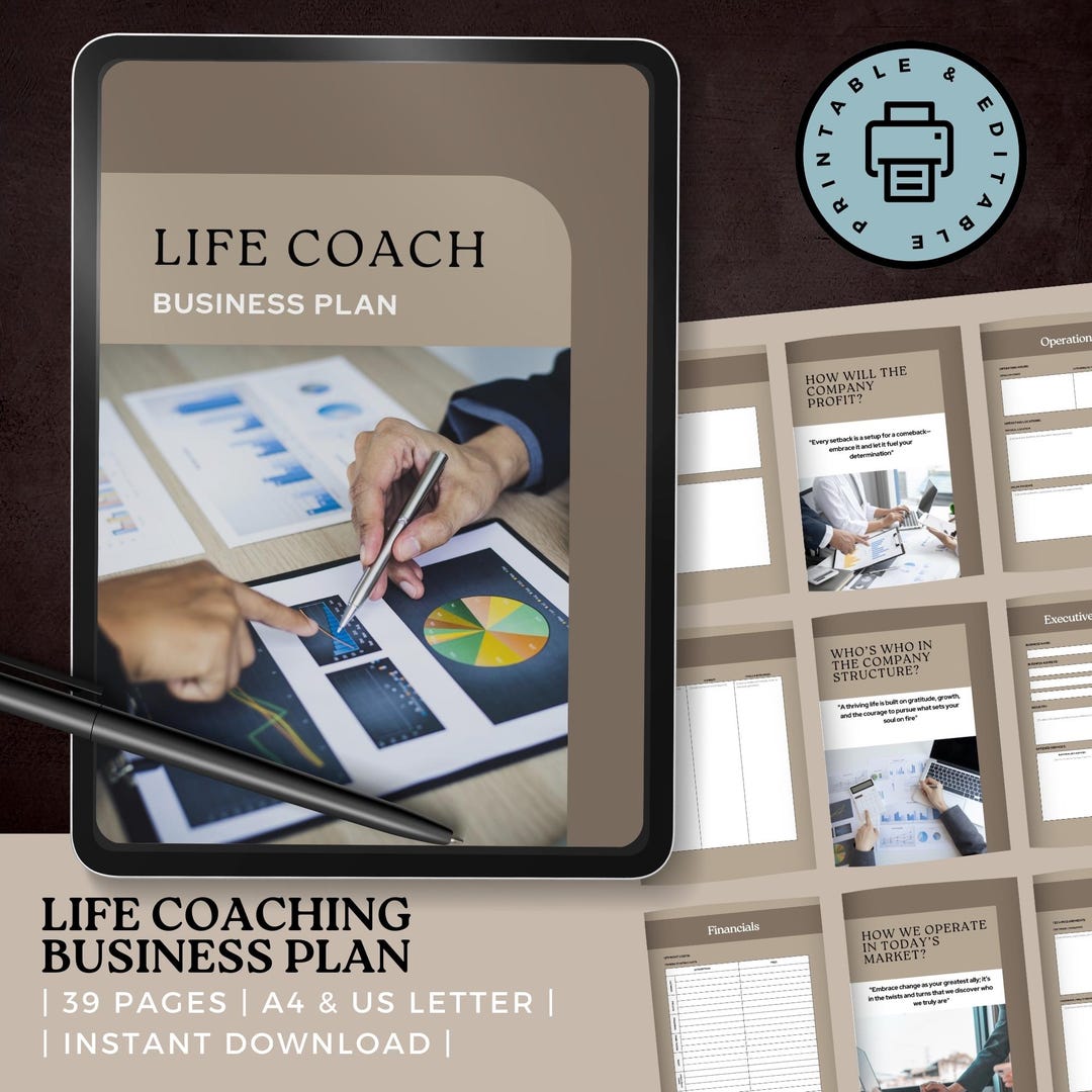 Life Coach Business Plan Template Start-up Business Coaching Tools ...