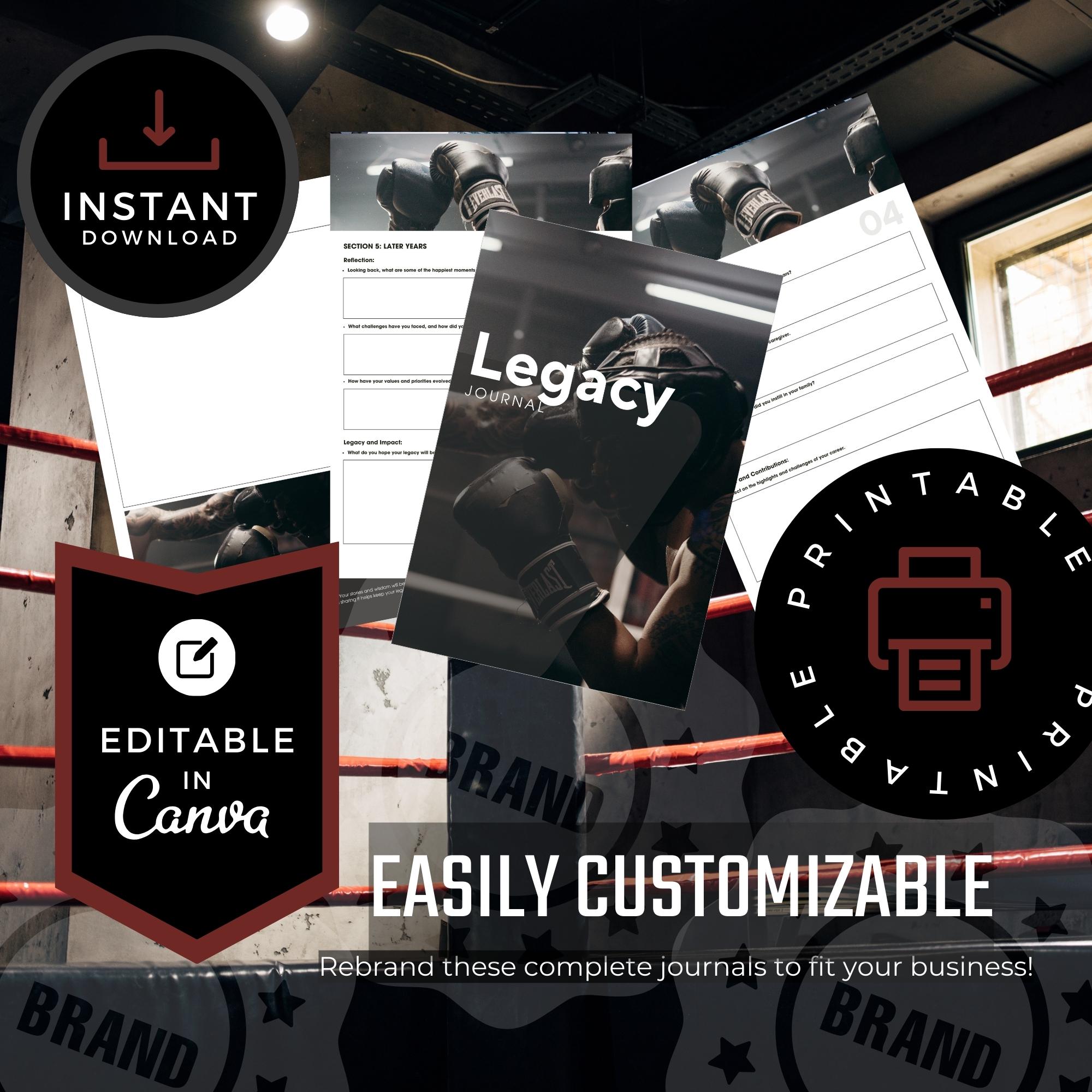 Legacy Journal Template Family History Keepsake Customizable Memory ...