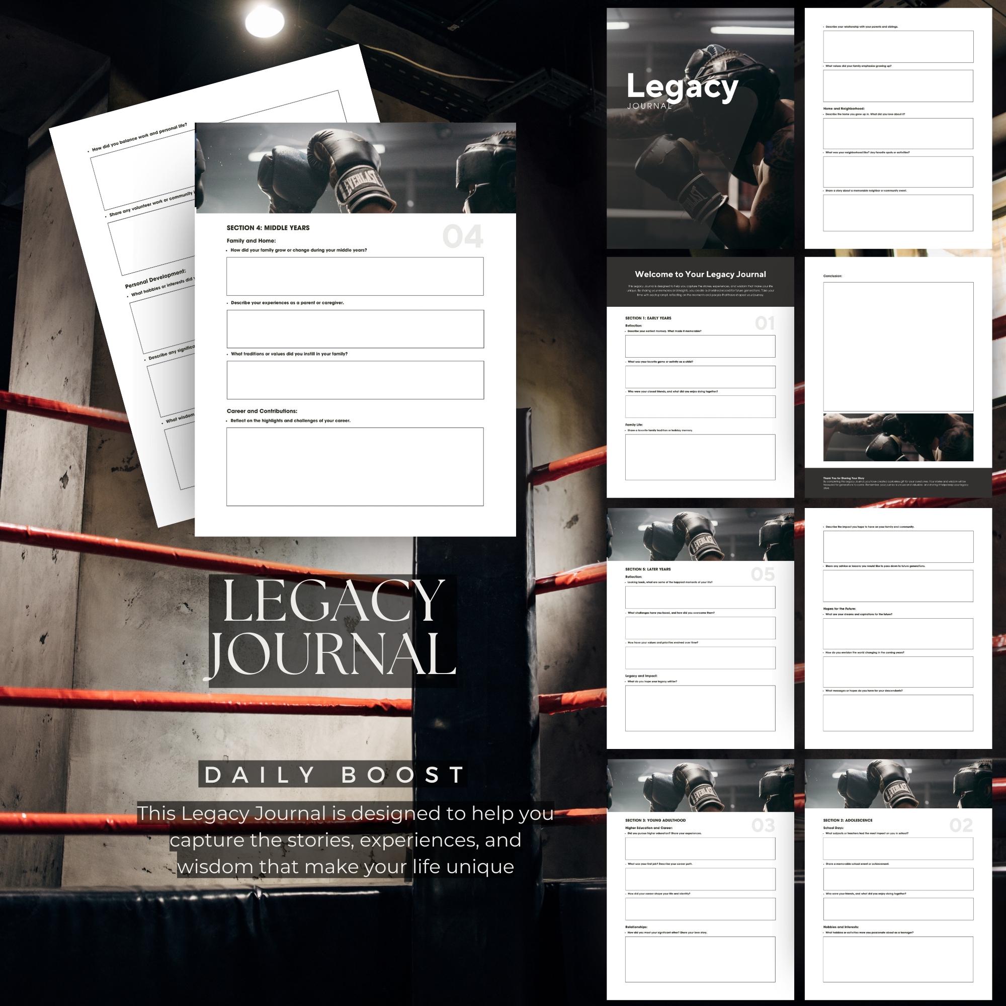 Legacy Journal Template Family History Keepsake Customizable Memory ...