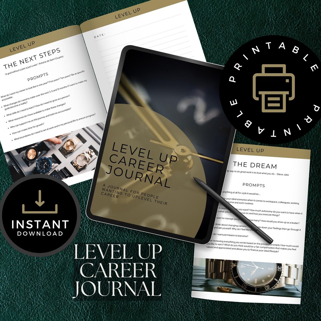 Level up Career Journal Template Printable Goal Planner Personal ...