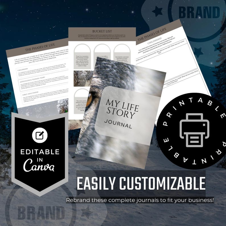 Life Story Journal Template Printable Memory Book Personal Reflection ...