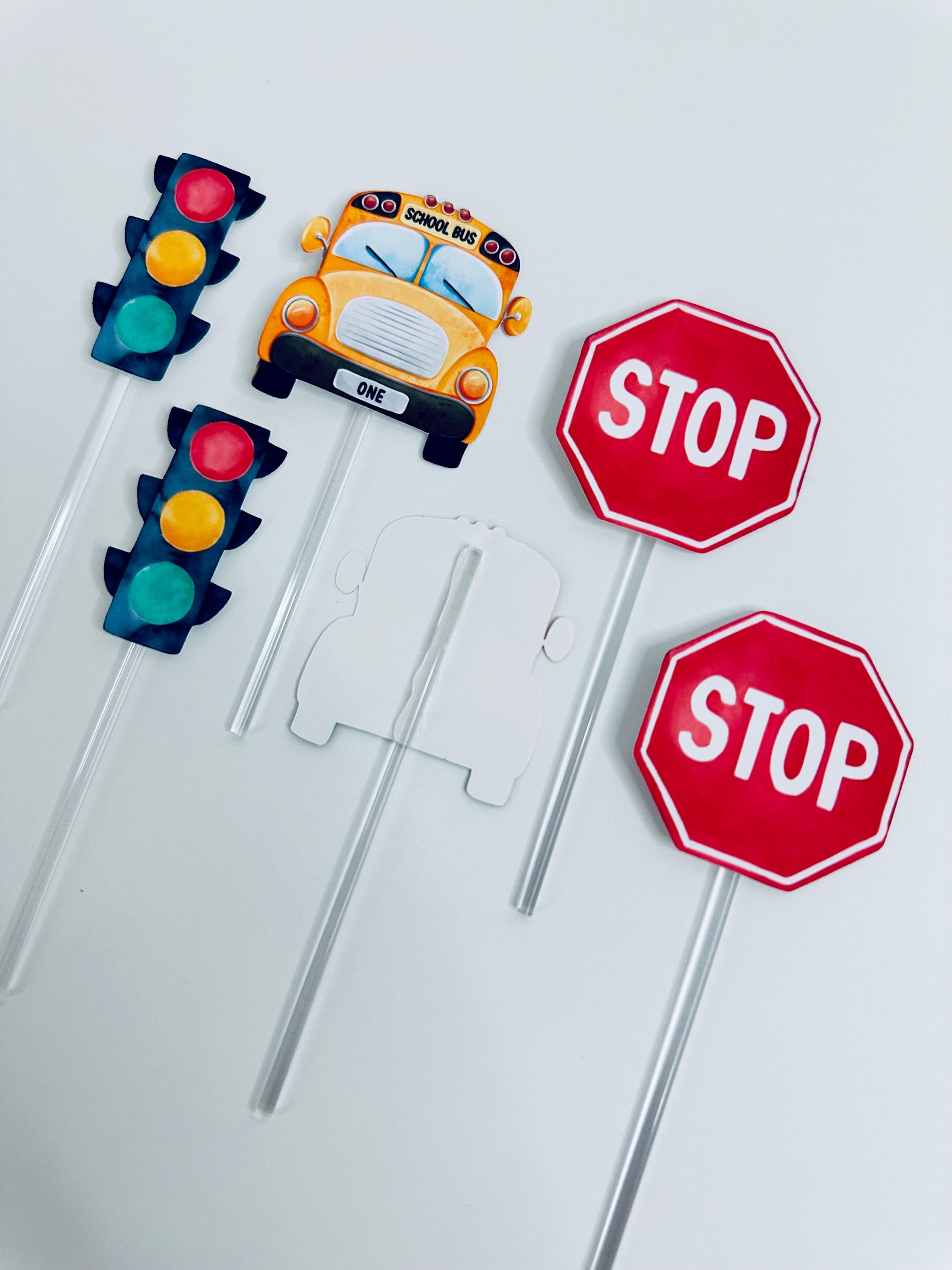 School Bus Cupcake Toppers / School Bus Party / School Bus Birthday ...