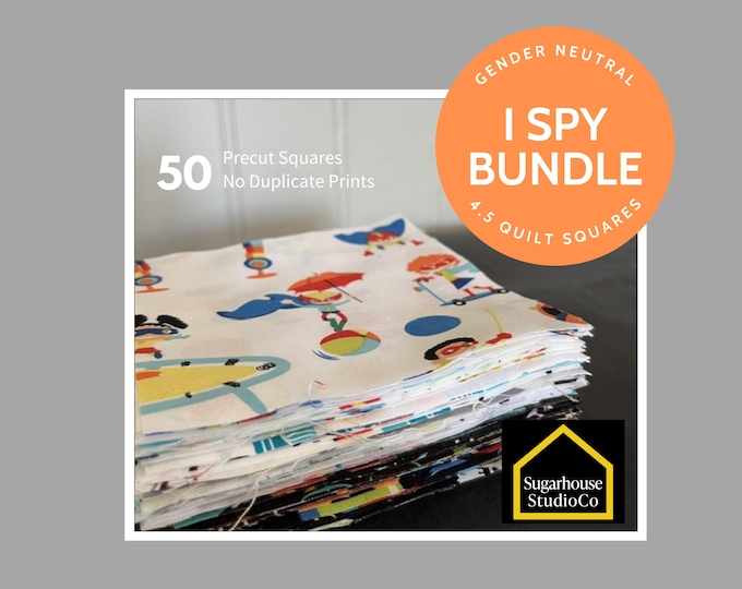 I Spy Curated 4.5 Inch Pre-cut Quilt Squares, Gender Neutral, 100% ...