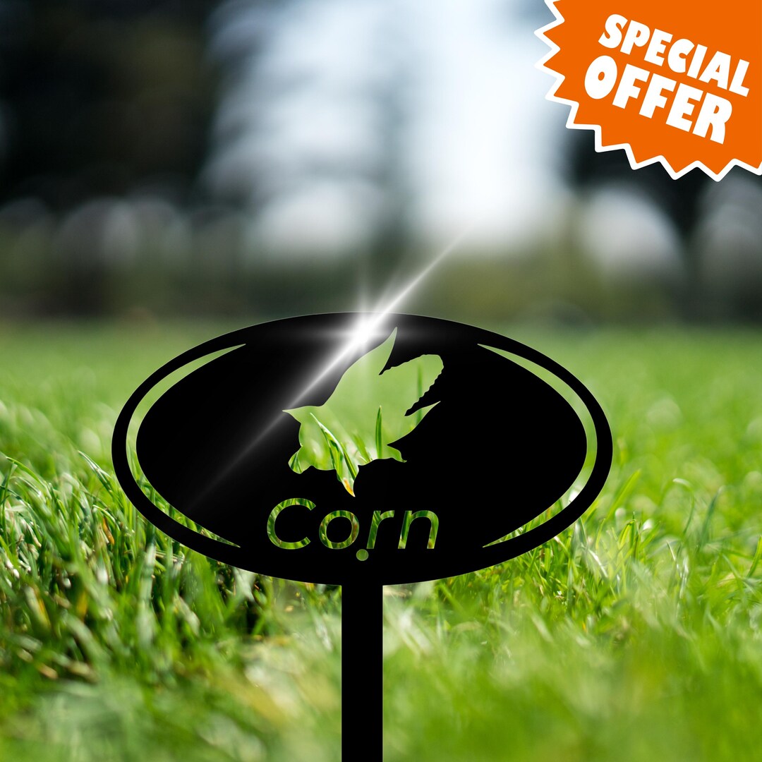 Metal Garden Signs Corn Garden Sign Metal Plant Marker Vegetable Label ...