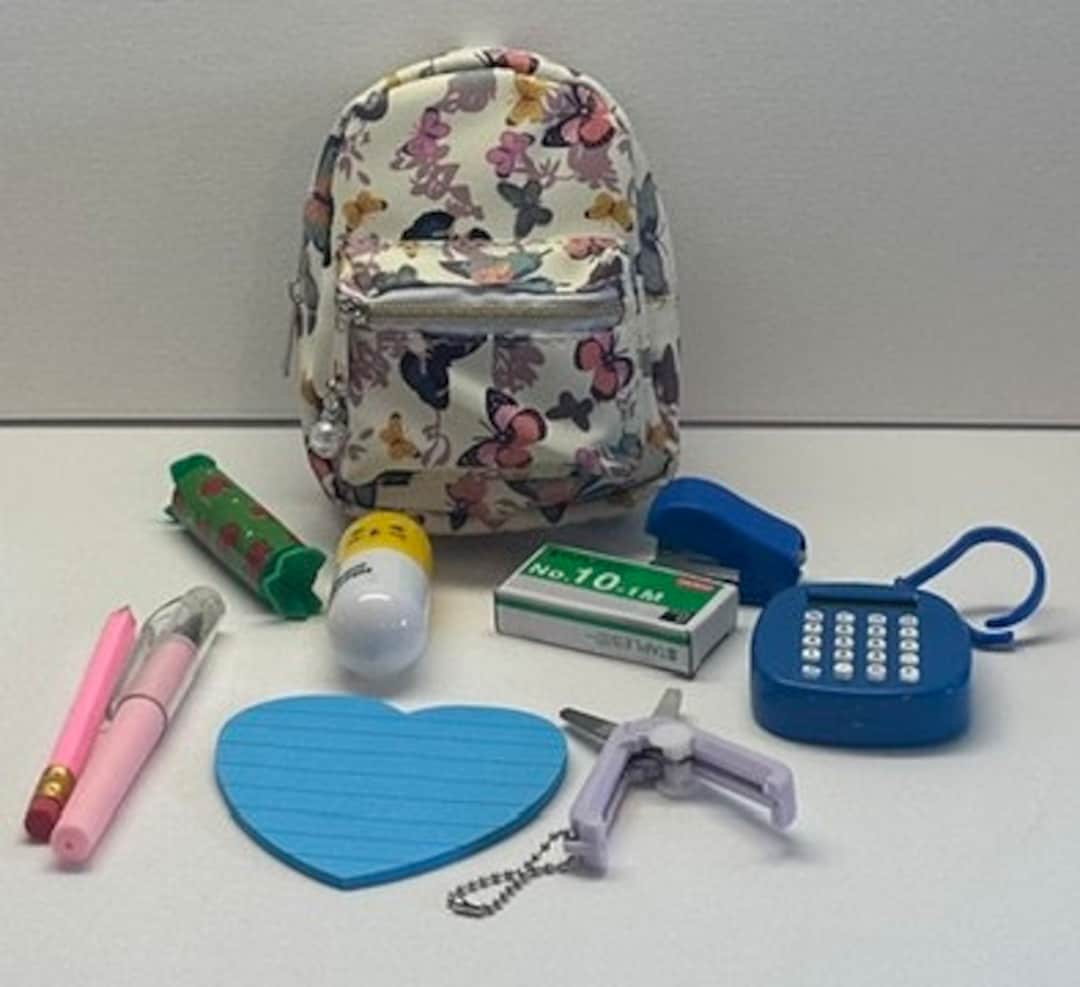 Mini Keychain Backpack With Mini Office / School Supplies - Etsy