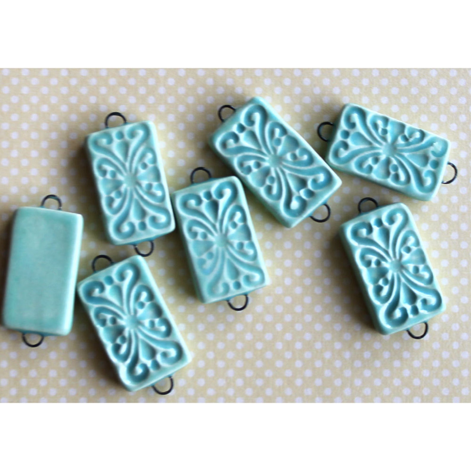 2 Aqua/light Turquoise Elegant Tile Connectors 1 to 1 Loop - Etsy