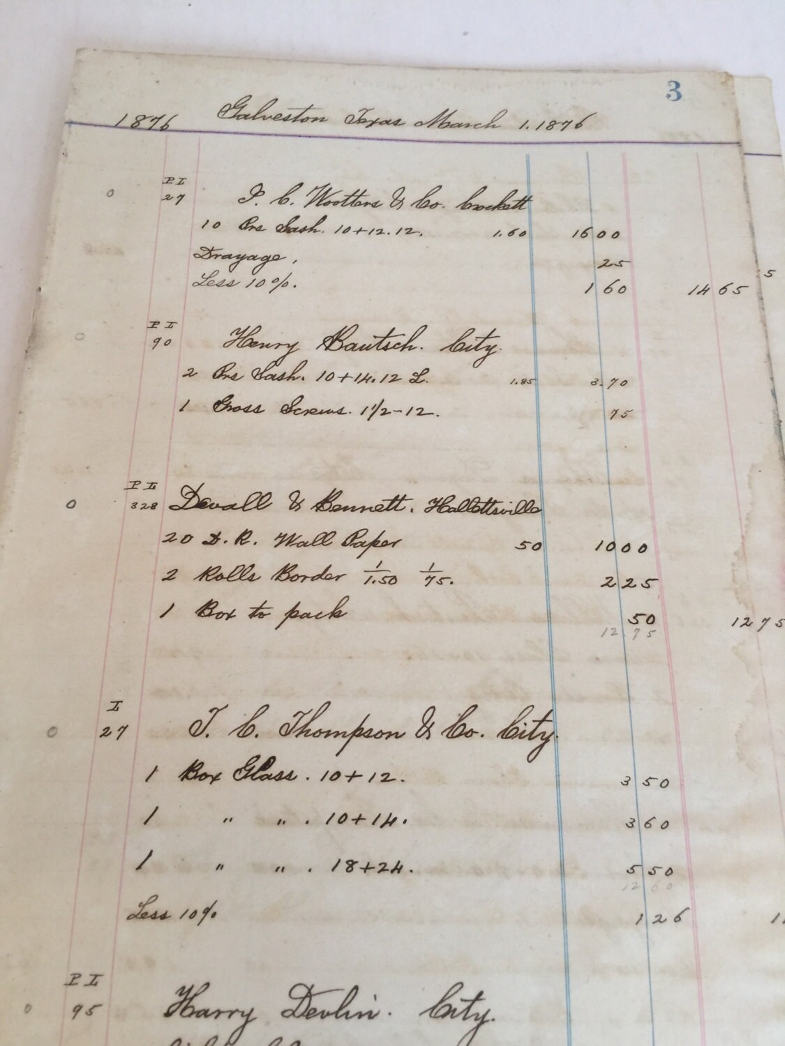 Ledger Pages from 1876Beautiful Writing | Etsy