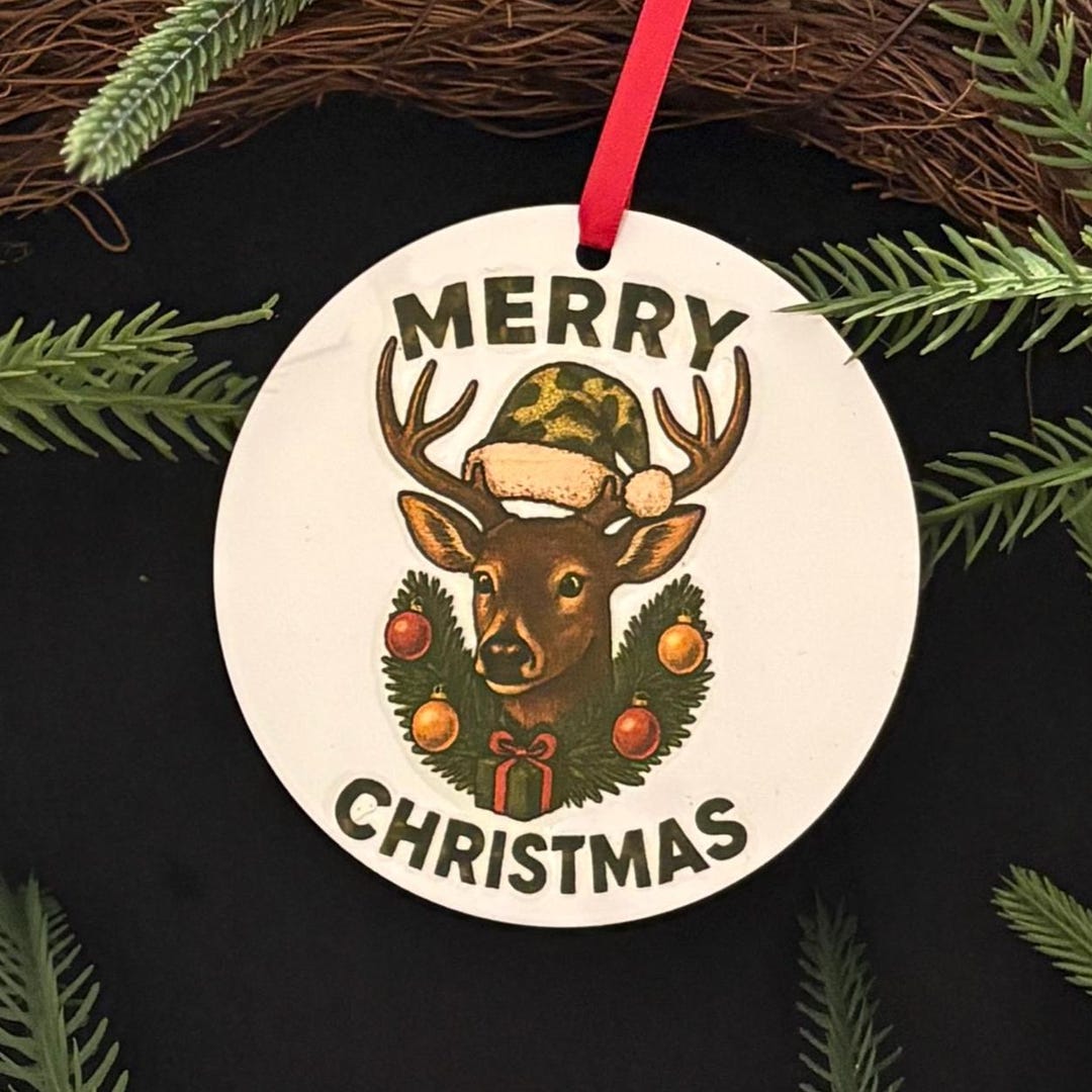 Buck (deer) Ornament: 4" Diameter Tree Decoration - Etsy