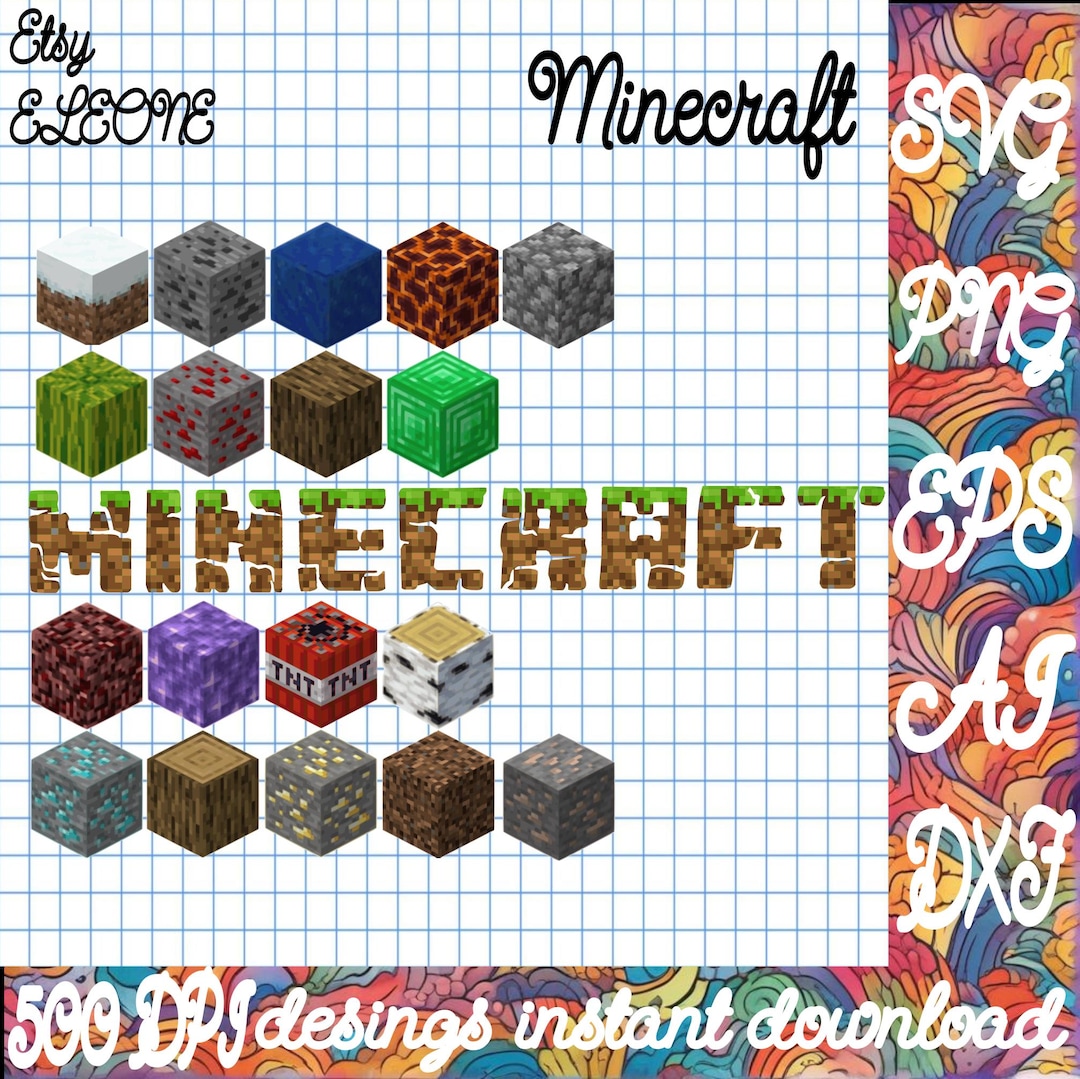 Minecraft SVG Bundle Pixel Art Svg for Laser Cutting Crafting Files for ...
