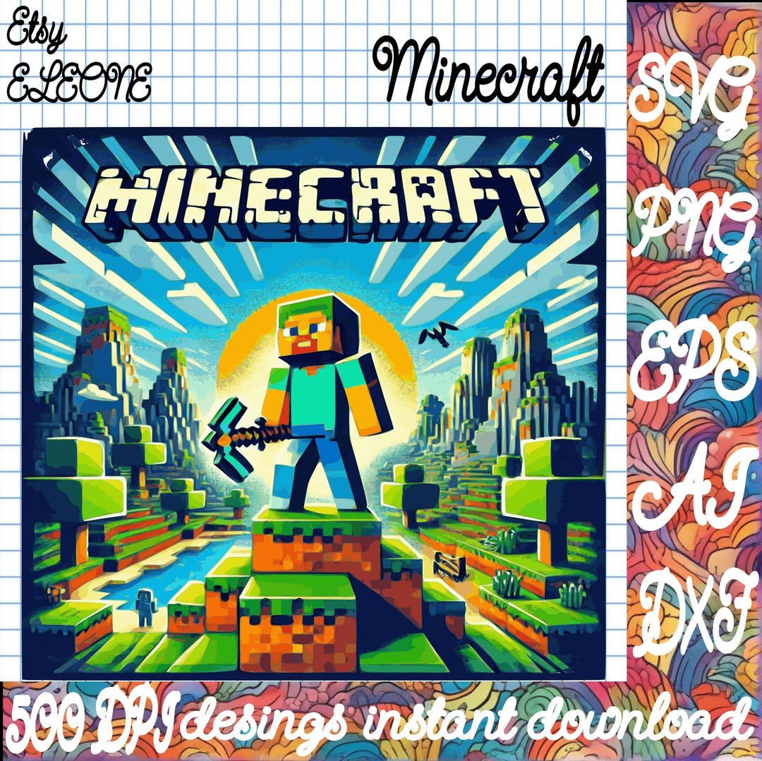 Minecraft SVG Bundle Pixel Art Svg for Laser Cutting Crafting Files for ...