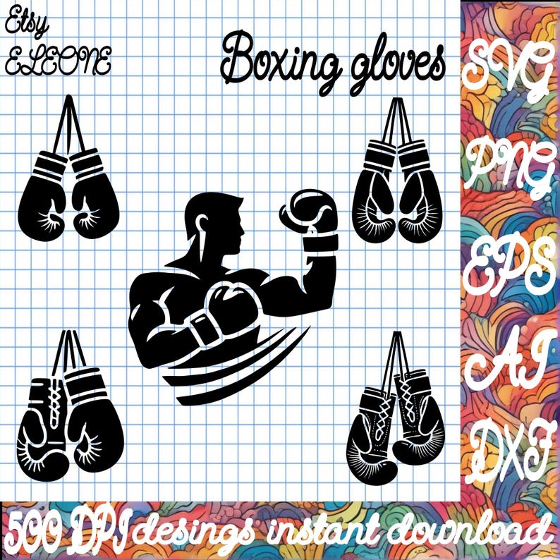 Boxing Gloves Svg Png Dxf AI EPS Cutting Files for Cricut and ...