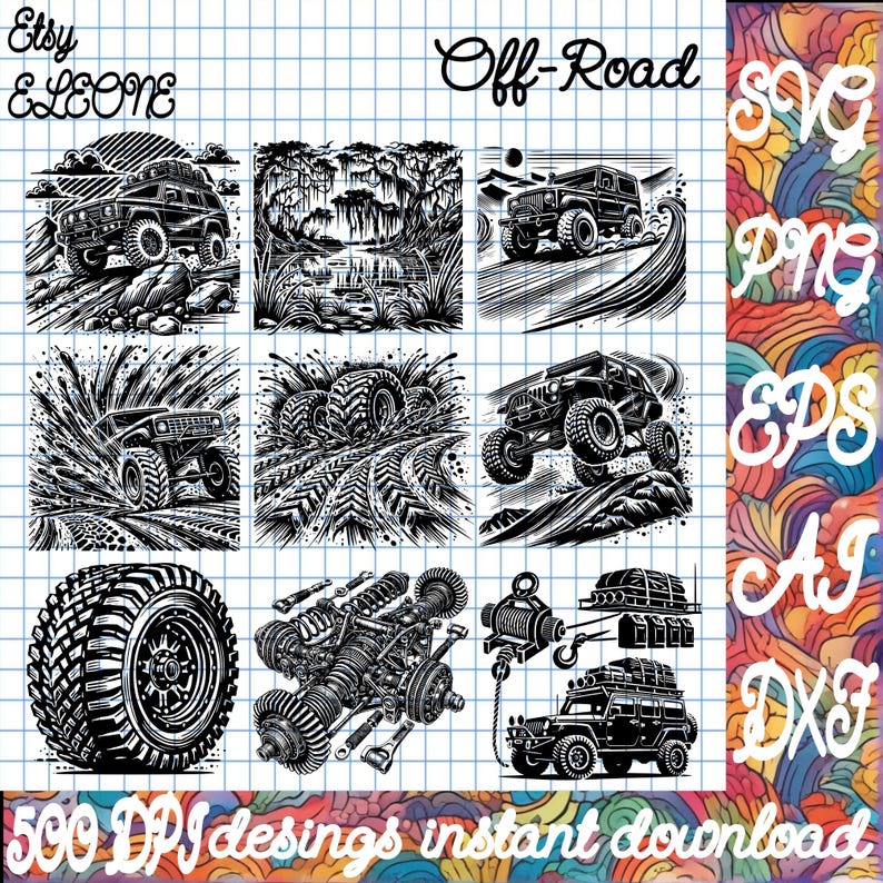 Off-road SVG Png DXF Ai EPS Cutting Files Laser Cutting and Engraving ...