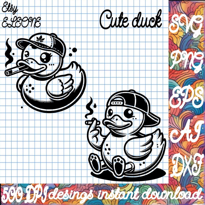 Cute Duck SVG Bundle, Happy Duckling Quack SVG Pack, Cricut Silhouette ...