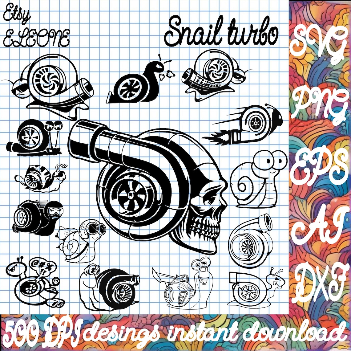 Snail Turbo Charger Logo Svg Design,car Racing,mechanic,motorcycle,auto,car Garage,shop Speed ...