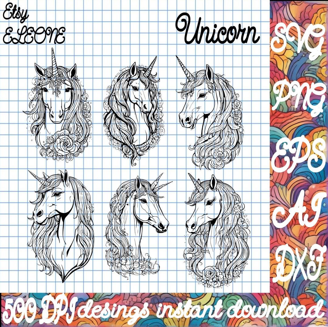 Peeking Cute Unicorn SVG PNG, Unicorn Clip Art, Unicorn Kawaii SVG ...
