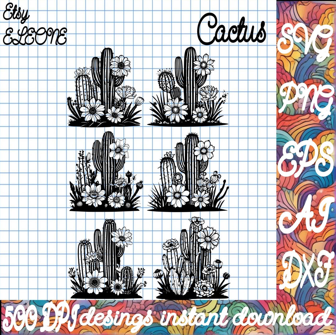 Cactus Svg File, Cactus Png File, Cactus Dxf File, Cactus Cricut File ...