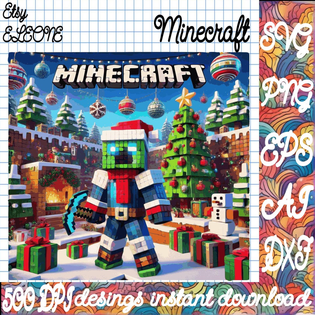 Minecraft SVG Bundle Pixel Art Svg for Laser Cutting Crafting Files for ...