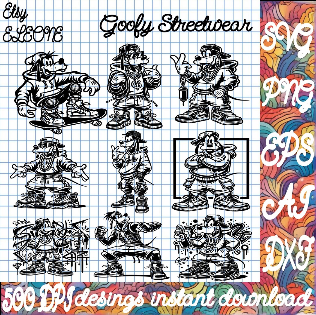 Goofy Streetwear SVG, Goofy Vector File, Cartoon Character Cutting File ...