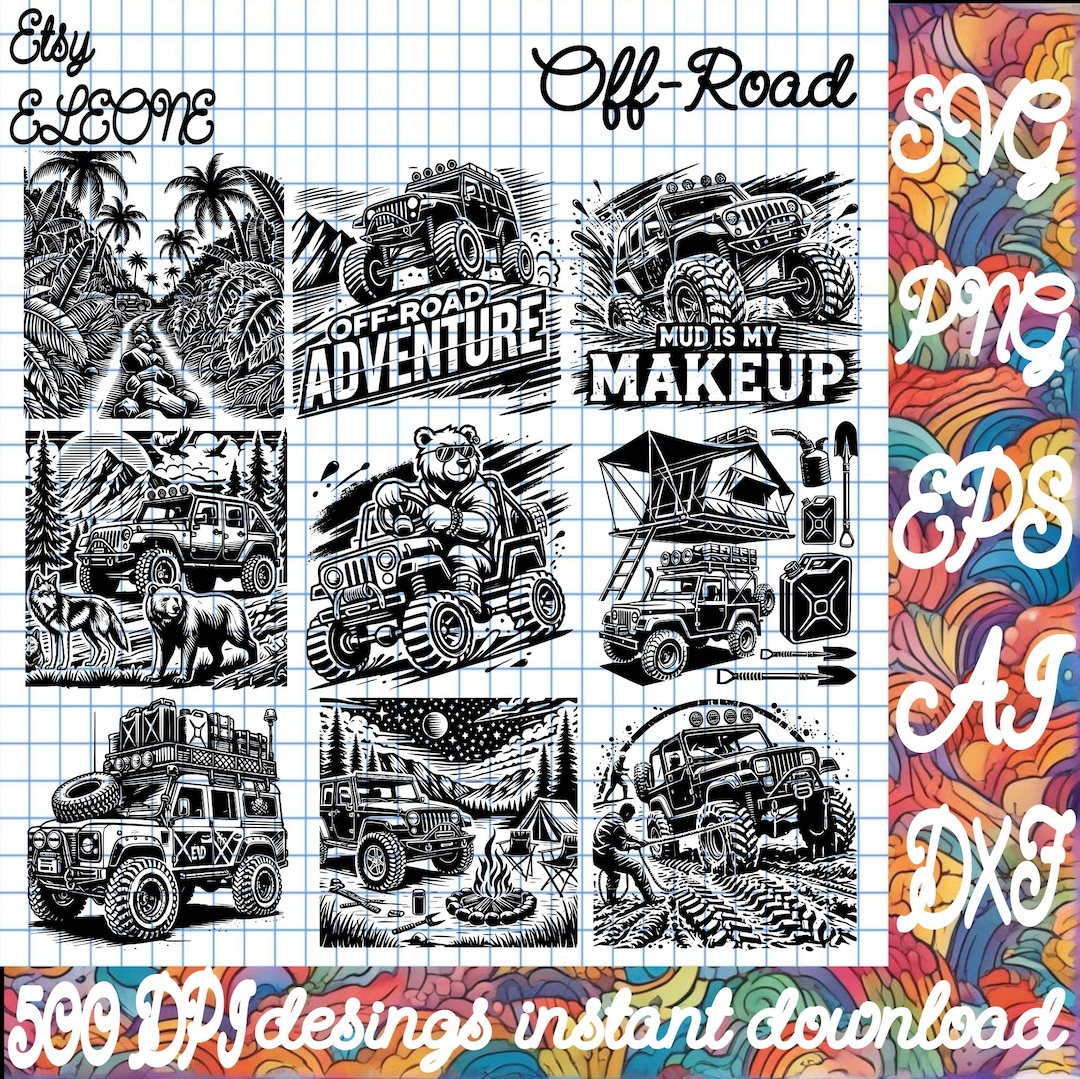 Off-road SVG | Png | DXF | Ai | EPS Cutting Files | Laser Cutting and ...