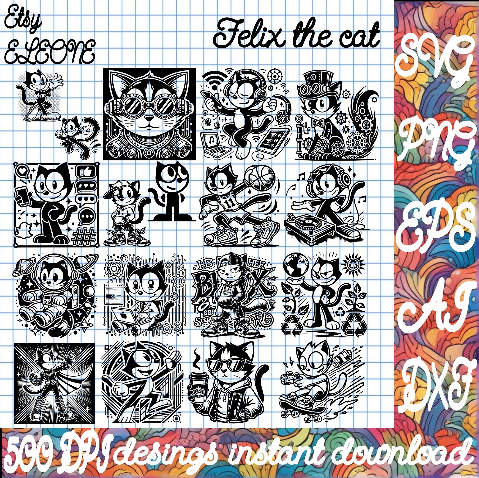 Felix the Cat Svg Png DXF AI EPS | Cutting File for Cricut and ...