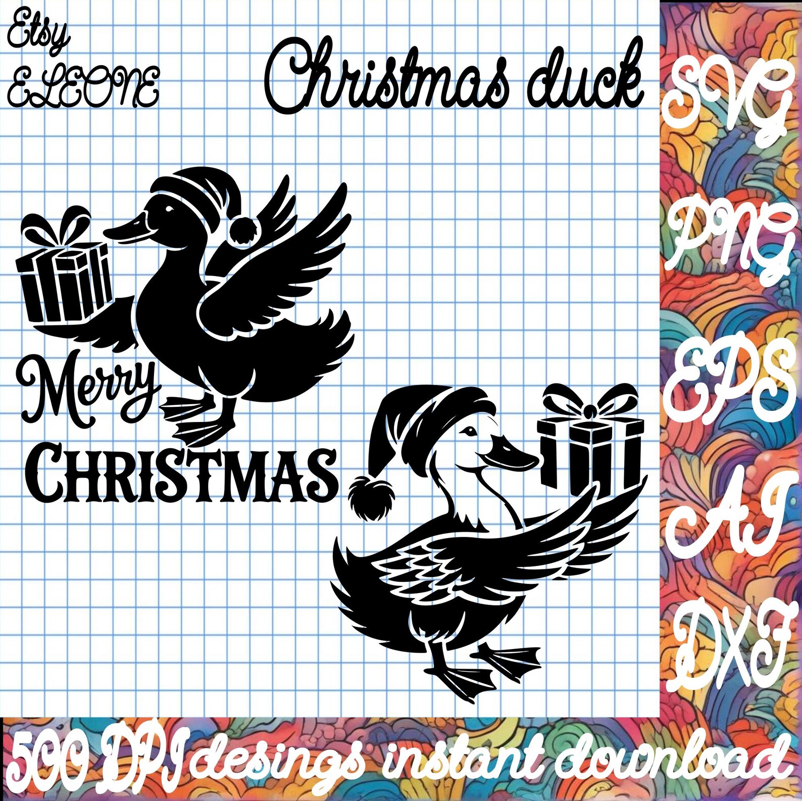 Duck With Christmas Hat, Duck Svg, Duck Clipart, Duck Png, Duck Head ...