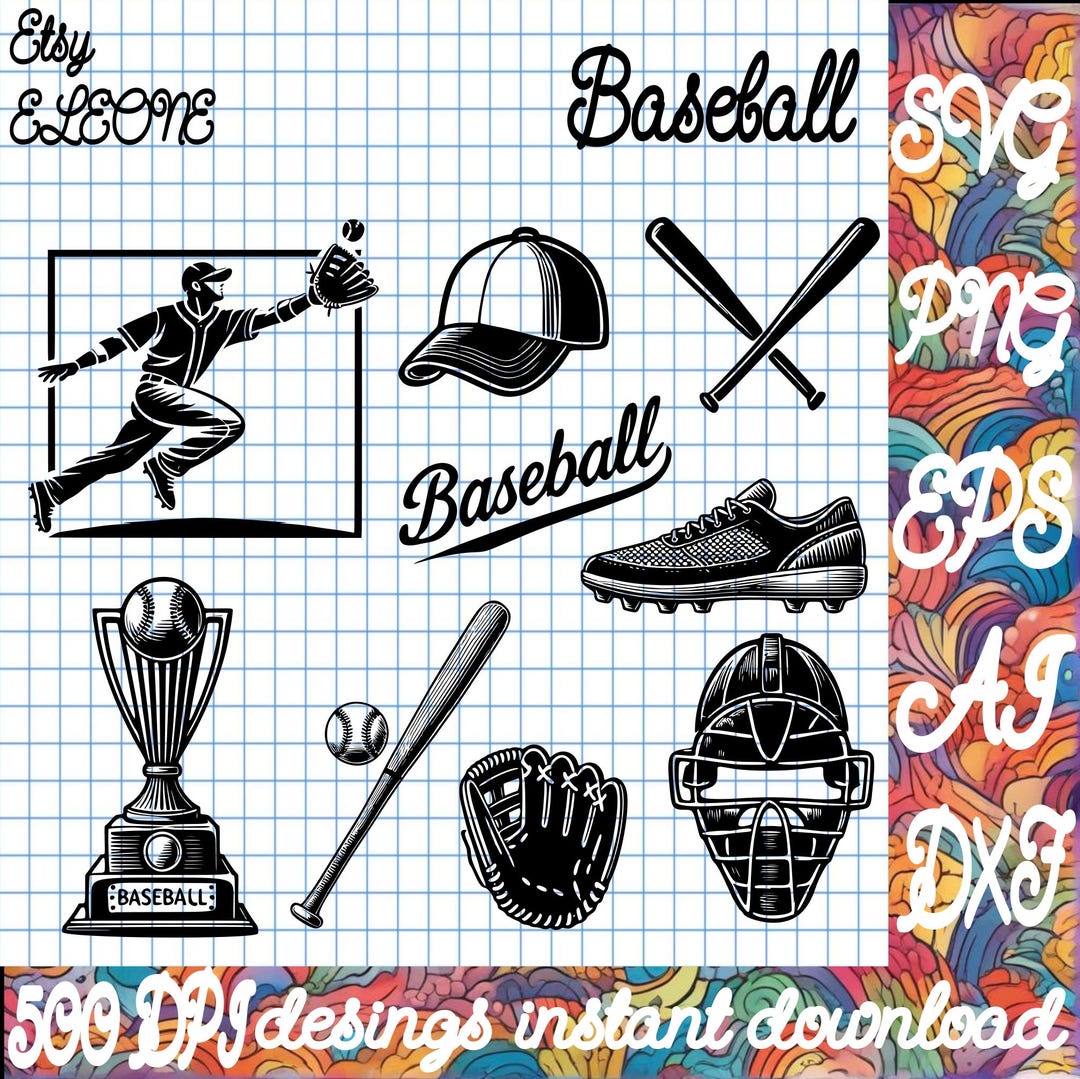 Baseball SVG Cutting File Svg Dxf AI EPS Laser Cutting and Engraving ...