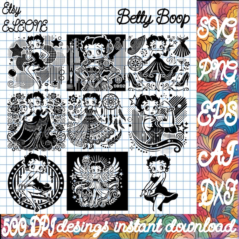 Betty Boop SVG Bundle | Retro Cutting Files for Cricut & Silhouette ...