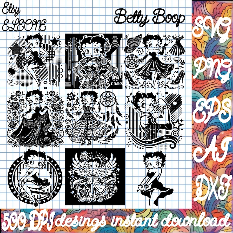 Betty Boop Svg - Etsy