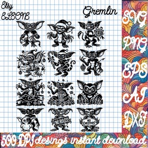 Mischievous Gremlins SVG Cutting File | Png, Dxf, AI, EPS for Cricut ...