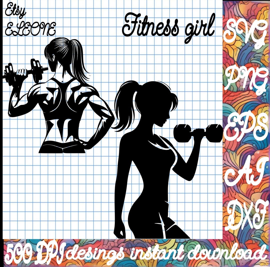Fitness Girl Svg Fitness Girl Svg File-fitness Girl With Dumbbells ...