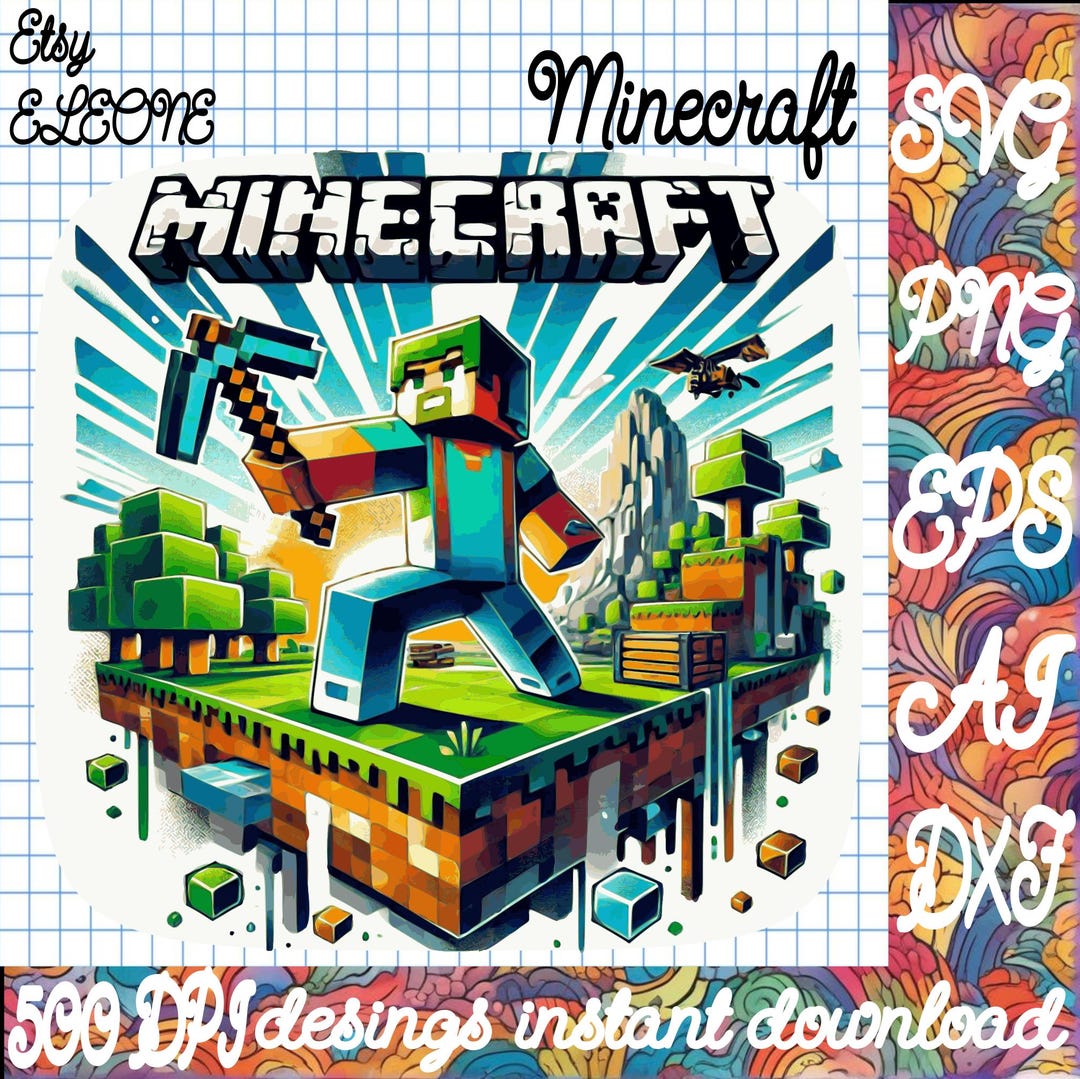 Minecraft SVG Bundle Pixel Art Svg for Laser Cutting Crafting Files for ...