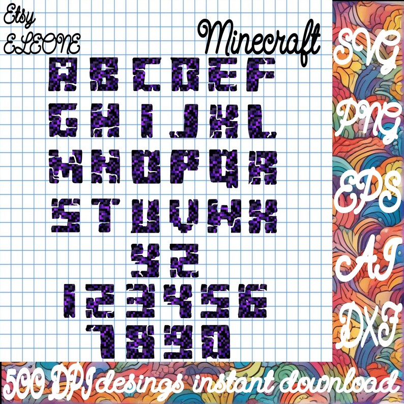 Minecraft SVG Bundle Pixel Art Svg for Laser Cutting Crafting Files for ...