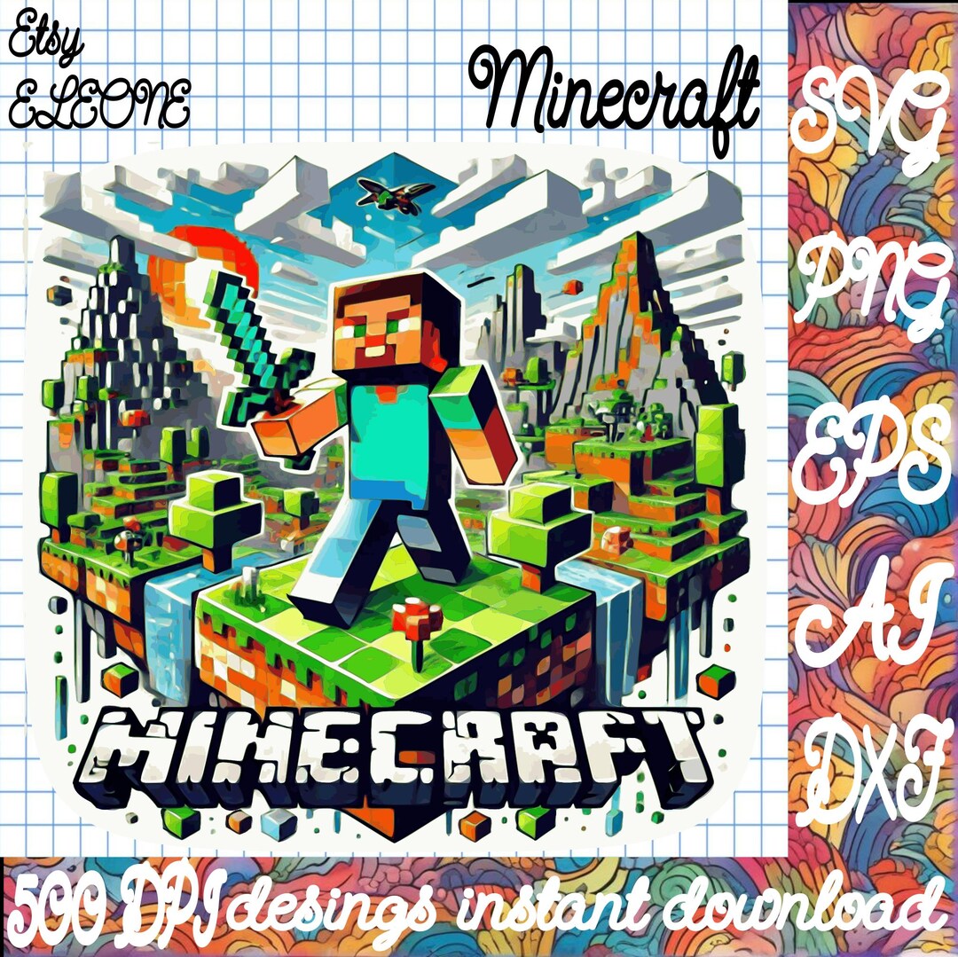 Minecraft SVG Bundle Pixel Art Svg for Laser Cutting Crafting Files for ...