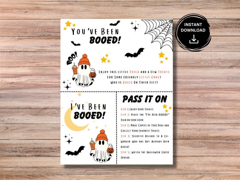 You've Been Booed DIGITAL DOWNLOAD Co-worker Halloween - Etsy