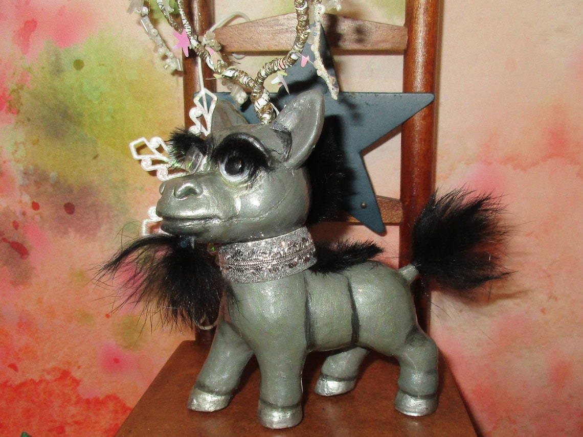 Silver Donkey Troll 4 Inch Ooak Antlers Unique Rare Lovable Uglies ...