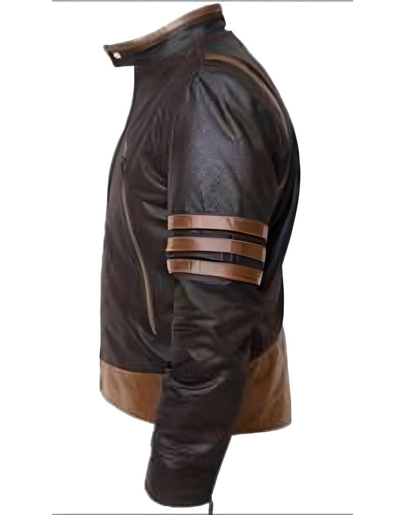 X Men Wolverine Handmade Striped Leather Jacket Perfect Biker Style ...