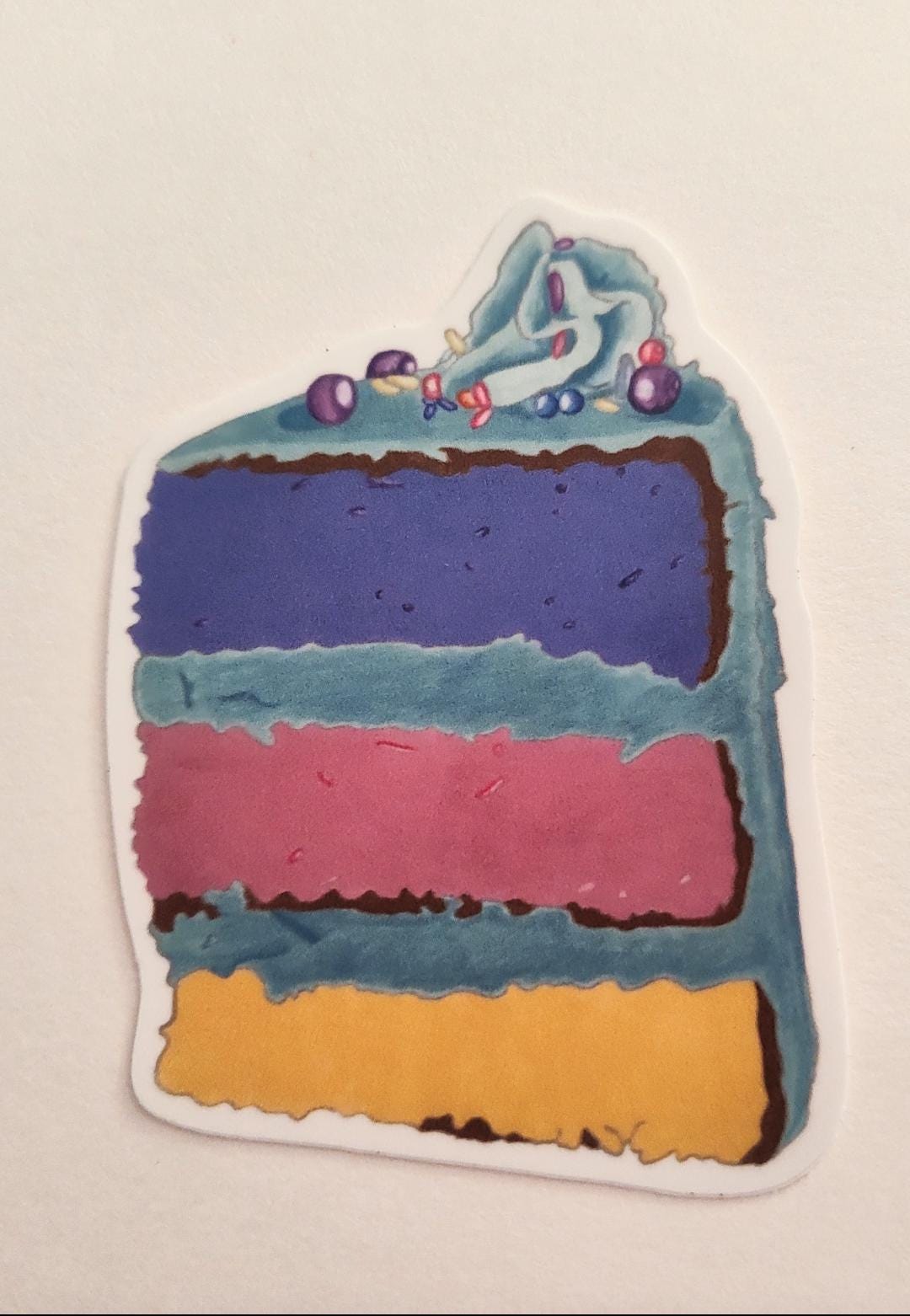 Party Cake Vinyl Sticker - Etsy