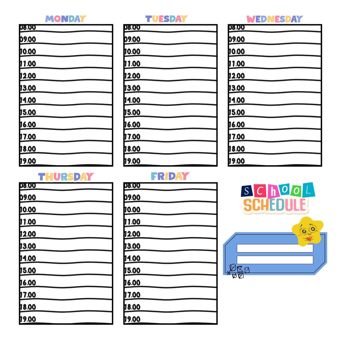 2025 School Timetable for Kids - Etsy