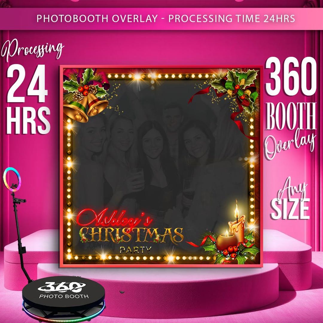 Christmas Photo Booth, Xmas Photo Template Winter Photo Booth Overlay ...