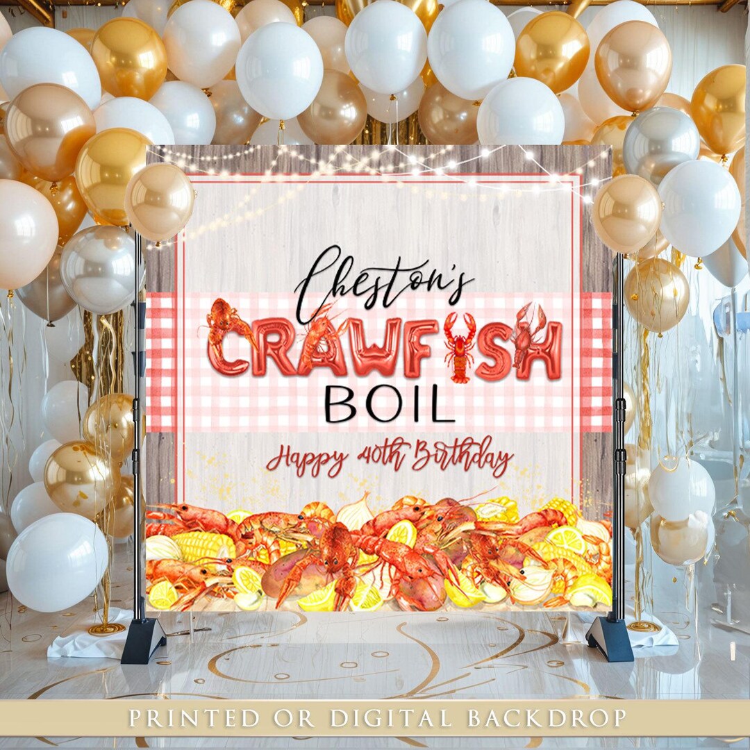 Crawfish First Birthday Party| Crawfish Boil Backdrop | Seafood Party ...