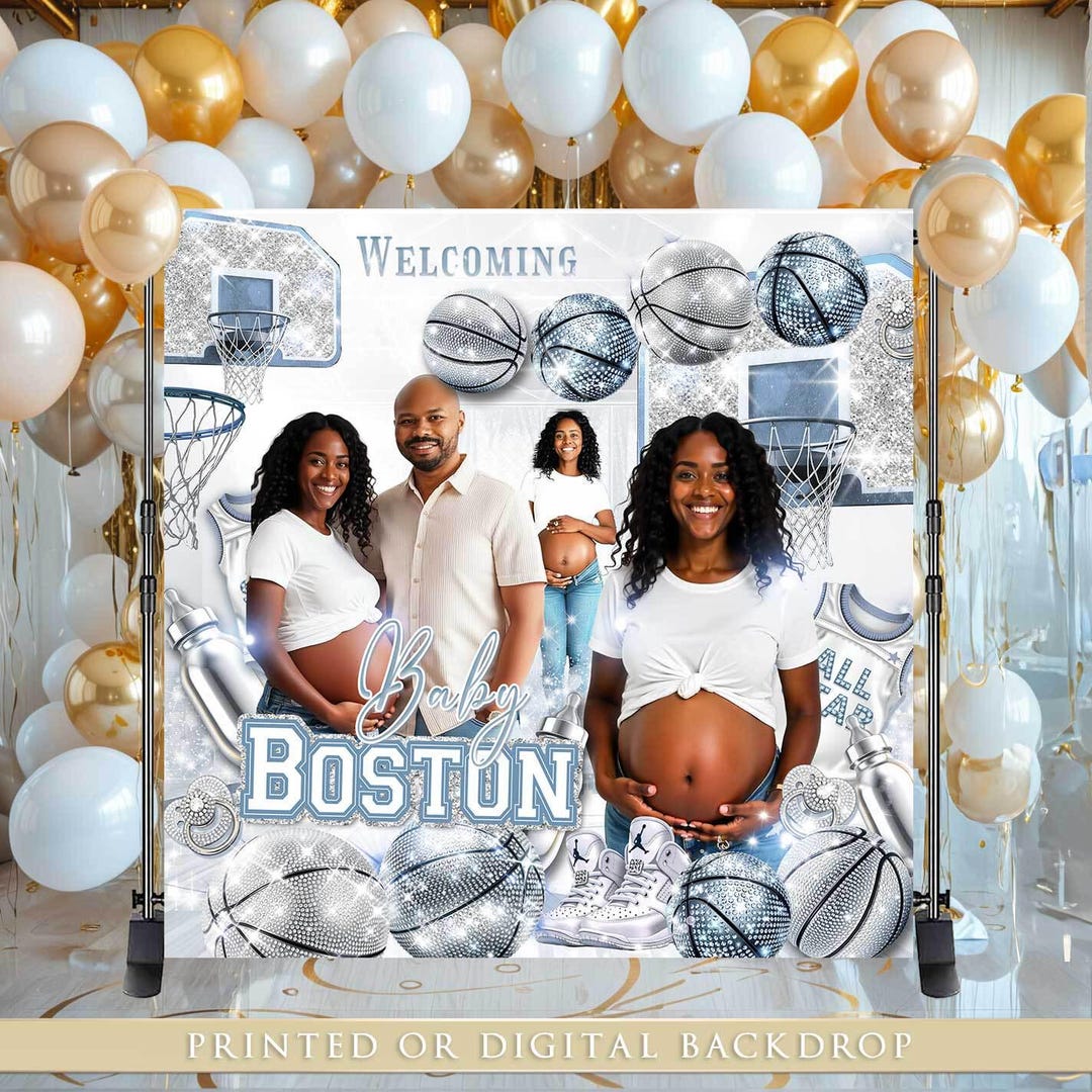 Free Throws Baby Shower Backdrop, Basketball Baby Shower Backdrop ...
