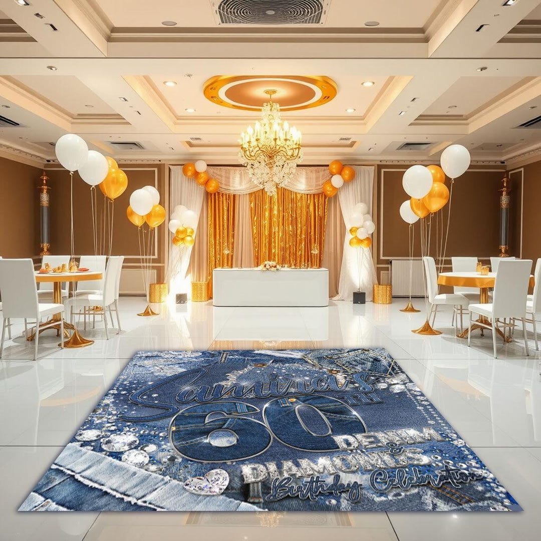PRINTED or DIGITAL Denim Floor Decal | Jeans Birthday Floor Wrapper ...