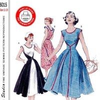 Double-wrap Dress Sewing Pattern: Retro-style (digital PDF Download) S ...