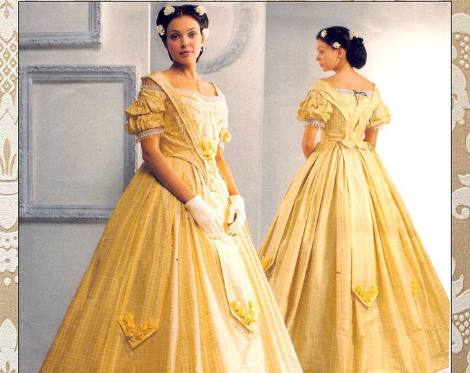 1860s-civil WAR Gown-authentic Sewing Pattern-fitted-boned Bodice-puff ...