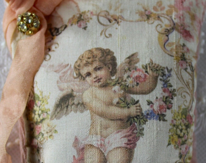 MINI LAVENDER Sachet-beautiful Pink Angel-flowers-butterflies-shabby ...