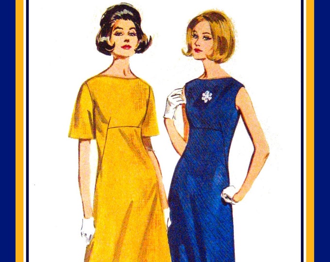 Vintage 1960s-minimal MOD CHIC Dress-sewing Pattern-two Styles-semi ...