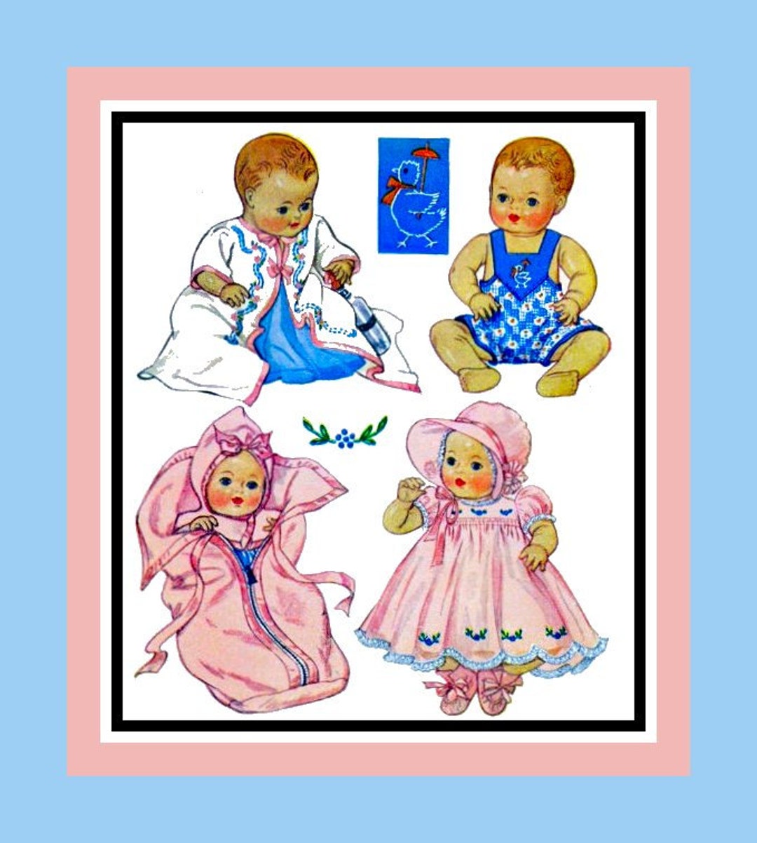Vintage 1937-DY-DEE DOLL Wardrobe-sewing Pattern-kimono-sun Suit-dress ...