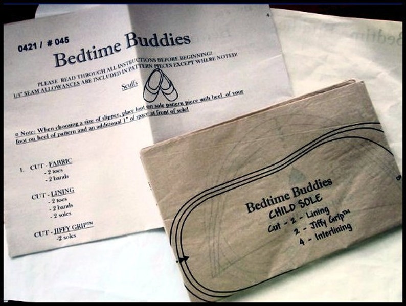 BEDTIME BUDDIES SLIPPERS- Sewing Pattern- Kitty -teddy -bunny -puppy ...